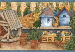 Assorted Birdhouse Wallpaper Border | Wallpaper & Border