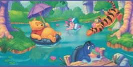 Disneys Pooh and Friends Floating Along Bord Wallpaper Border