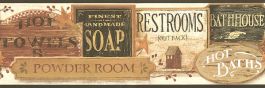 All Bathroom Signs Wallpaper Border