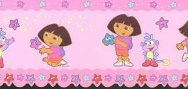 Pink Dora The Explorer Wallpaper Border