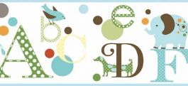 Polka Dots Animal and Alphabet Wallpaper Border JE3502BDB