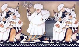 Black Checkered Chef Wallpaper Border