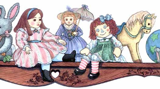Doll Shelf Wallpaper Border