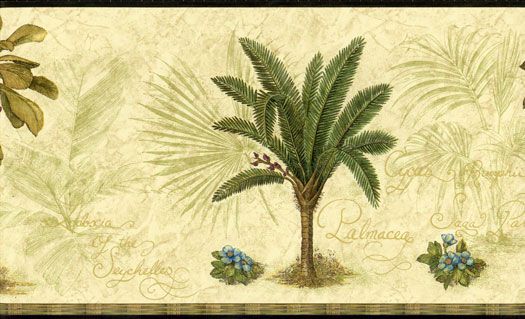 Tan Palm Tree Wallpaper Border