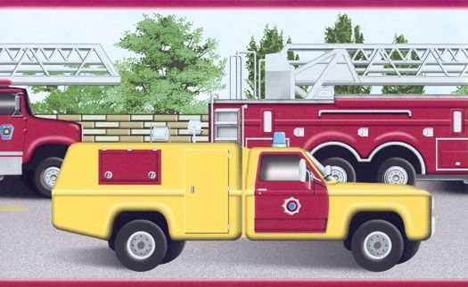 Fire Truck Wallpaper Border