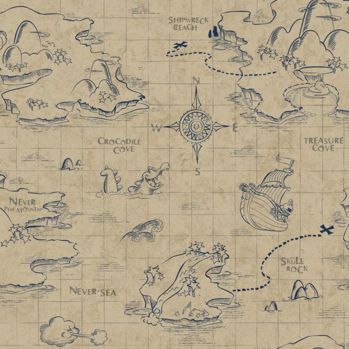 Walt Disney Kids Ii Pirate Map Wallpaper