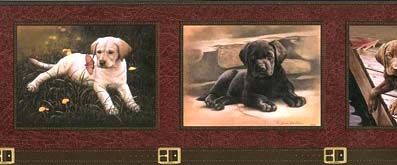 Labrador Puppy Dog Lab Wallpaper Border GQ156B Seabrook