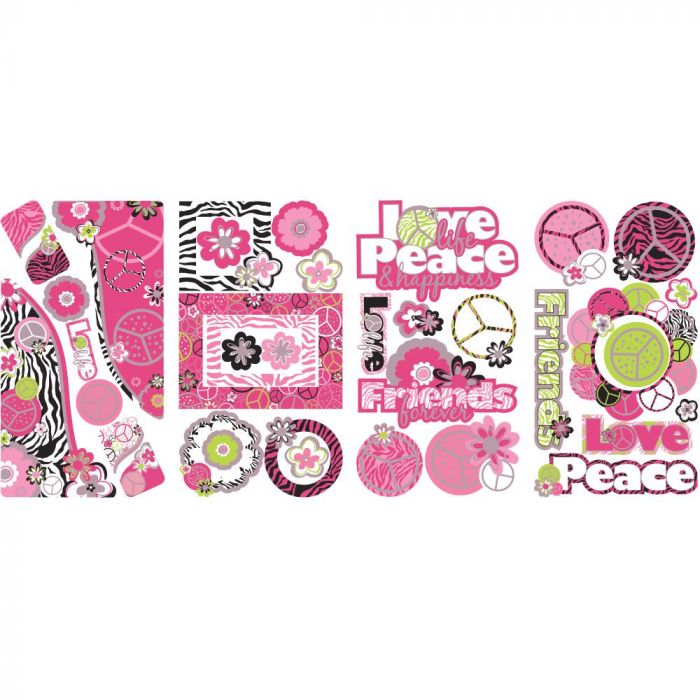 Cool Kids Peace Sign Frames Wall Decals