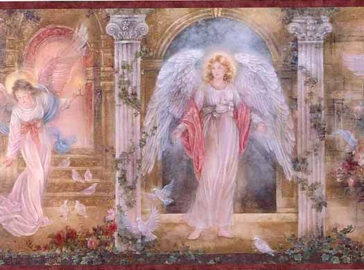 Herald Angels Burgundy Wallpaper Border
