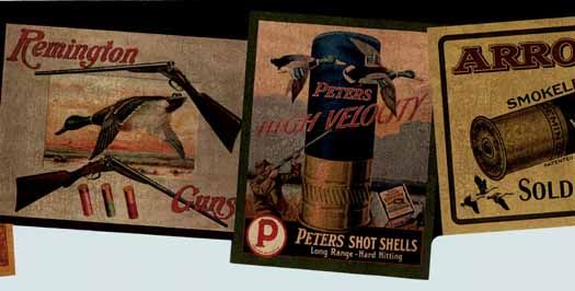 Black Shot Gun Shells Wallpaper Border